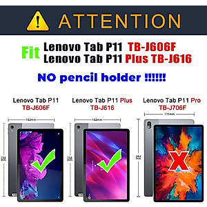 Touchpad Keyboard Case For Lenovo Tab P11 / Lenovo P11 Plus Case, Detachable Bluetooth Trackpad Keyboard Case for (Model: TB-J606F TB-J606X TB-J616F) (For Lenovo Tab P11 / Lenovo P11 Plus, Black)