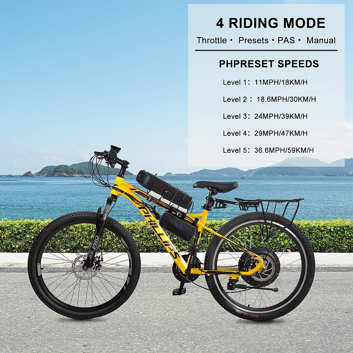 PEXMOR Electric Bike Conversion Kit, 48V 1200W 26" Front Wheel E-Bike Conversion Kit, Ebike Hub Motor Kit Upgrade 3 Mode Controller w/PAS/LCD Display/Twist Throttle Electric Bicycle Ebike Kit