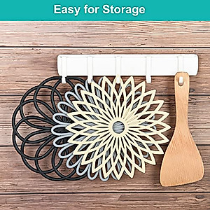 SPUVGVC Silicone Trivets for hot Dishes&Pots&Pans-Non Slip Hot Pads for Kitchen, Modern Heat Resistant mats for Counter&Table Top, Multi Use Trivet Mat-Pot Holders for Table, Dark Grey Set of 3