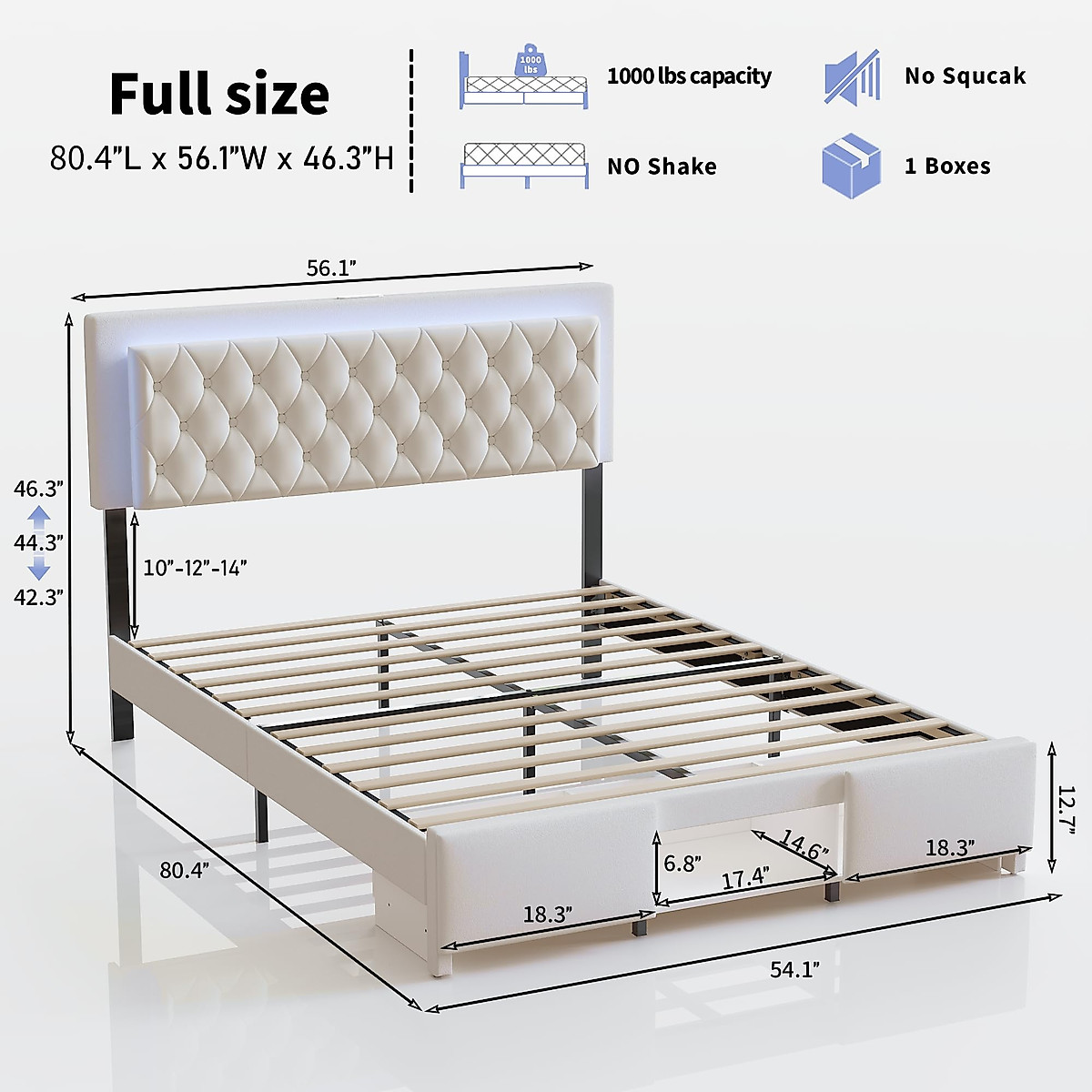 XEPAMU Bed Frame Full, Full Size Bed Frame with LED Lights Headboard and Charging Station, Full Size Bed Frame with Storage Cabinets, Sliding Barn Door/Noiseless/No Box Spring Needed/Metal Support