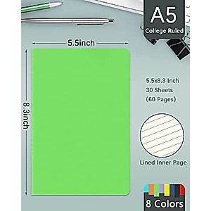 Gwybkq A5 Lined Notebooks Bulk Journals for Kids Writing 16 Packs(5.5x8.3) College Ruled,Colored Notebooks for College Students Teen School Office Supplies Note Taking