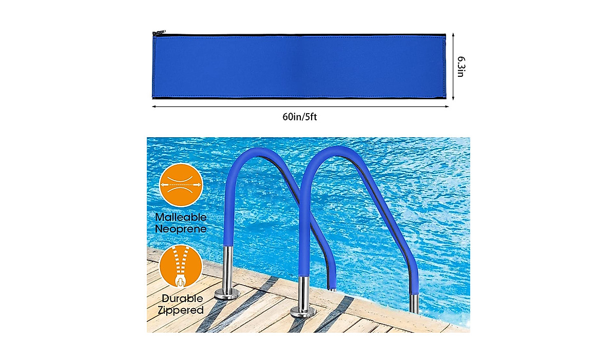 Generic Pool Handrail Cover, 5 Feet, Neoprene, Blue, Textured, Safety ...