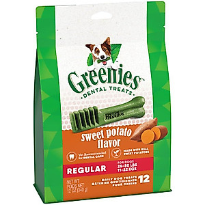 Greenies Natural Sweet Potato Flavor Dental Dog Treats 12 oz. Count of 12 Regular