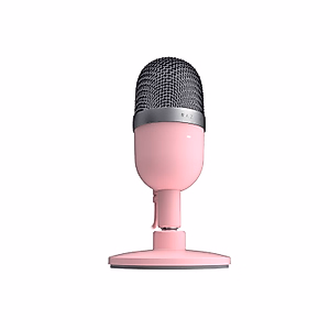 Razer Seiren Mini - USB Condenser Microphone for Streaming (Compact with Supercardioid Polar Pattern, Tiltable Stand, Integrated Shock Absorber) Quartz Pink