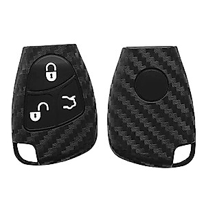 kwmobile Silicone Key Fob Cover Compatible with Mercedes-Benz 2-3 Button Car Key - Carbon Black