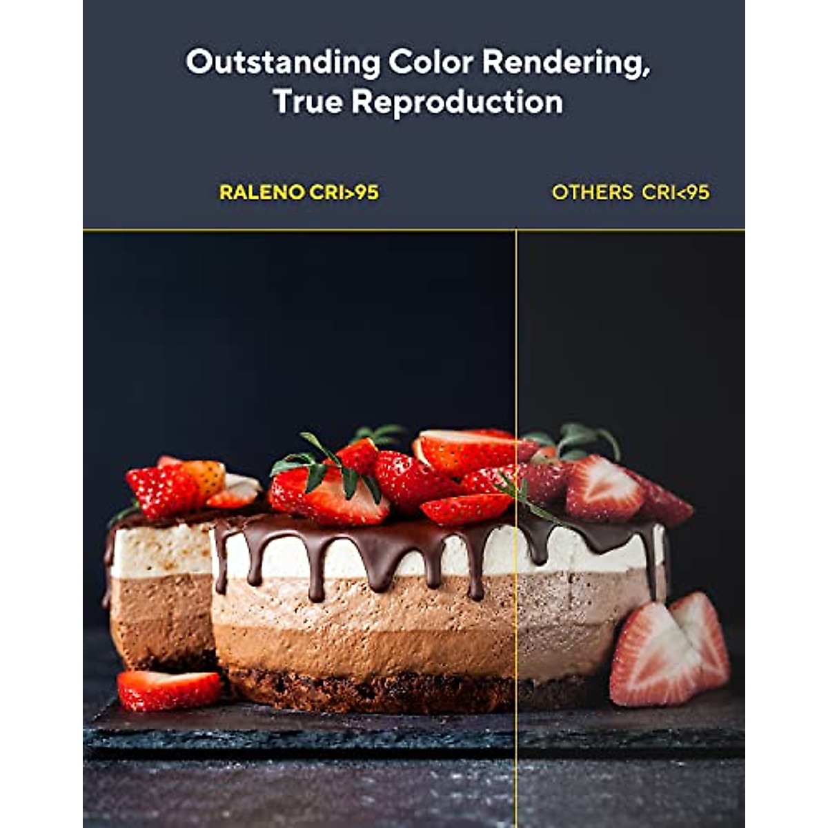 RALENO Led Video Light, Built-in 4000mAh*2 Battery 3200-5600K CRI95+ 0-100% Brightness Adjustment on Camera Light, for Vlog Lighting Video Conference YouTube Studio Photography