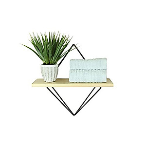 Essential Home Design Floating Geometric Shelves Set of 2, Hanging Floating Display for Bathroom, Nursery, Bedroom, Office, Living Room