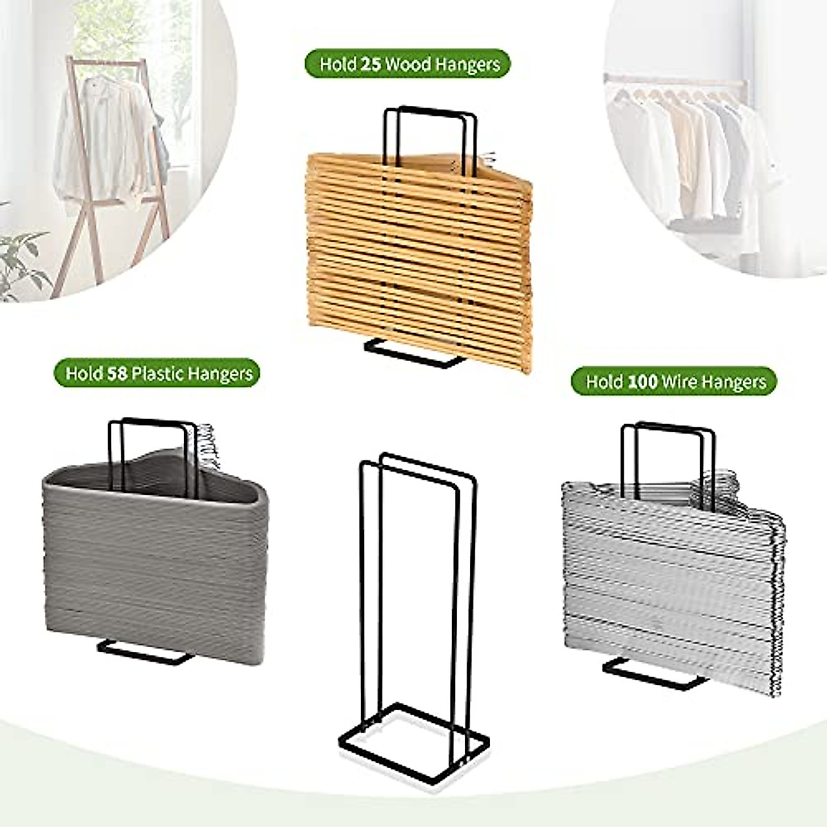 Hanger Organizer,Hanger Stacker for Closet Laundry Room,Holds up 110 Wire Clothes Hangers,Hanger Storage Rack Holder for Adult or Child Clothes Hangers