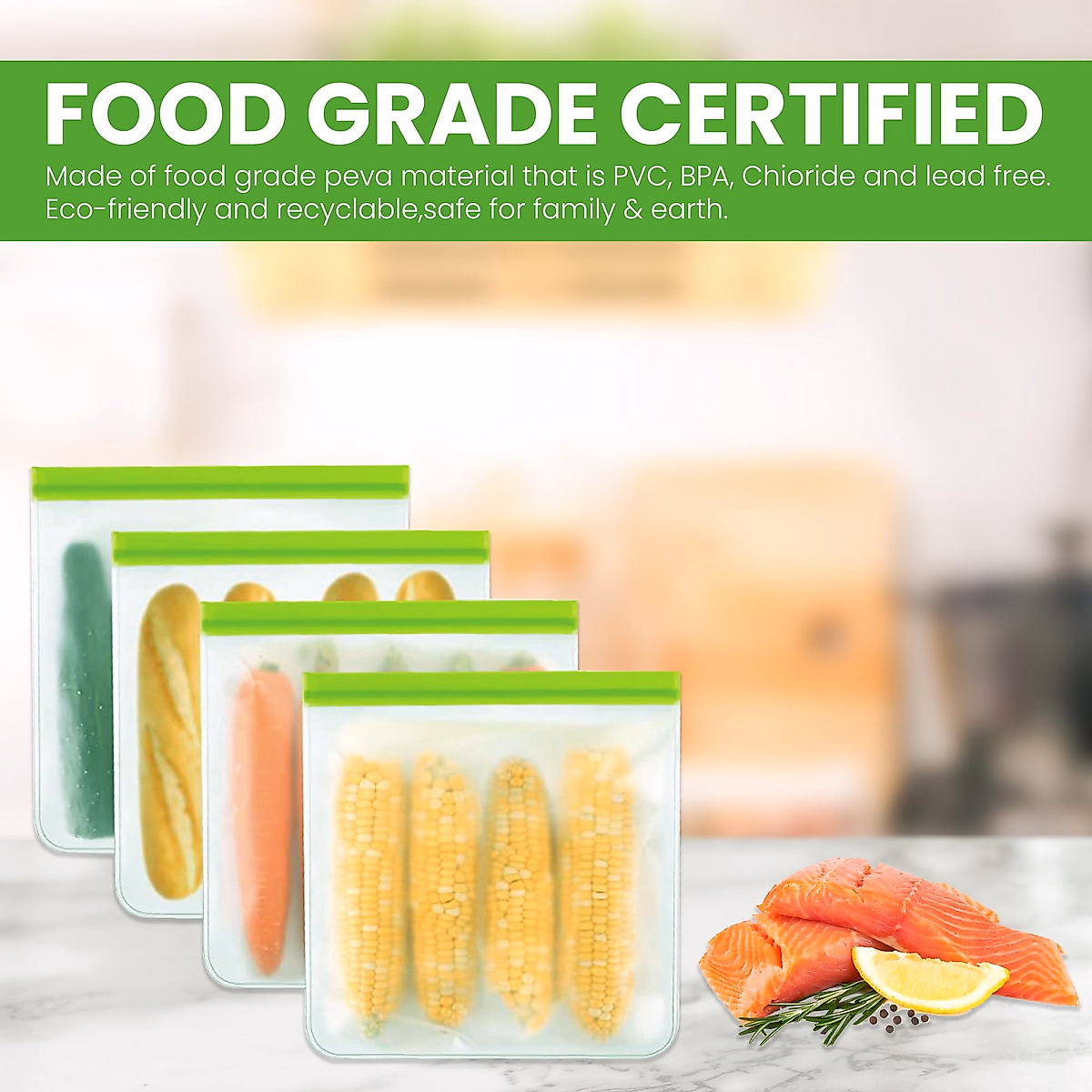 Angry Frog Reusable Silicone Ziplock Bags | Leakproof, Ziptie, Airtight, Freezer Bags | Keep Fruit, Snacks, Sandwich Fresh & Safe | BPA Free, Reusable Silicone Bags for Food Storage, 6 PCS