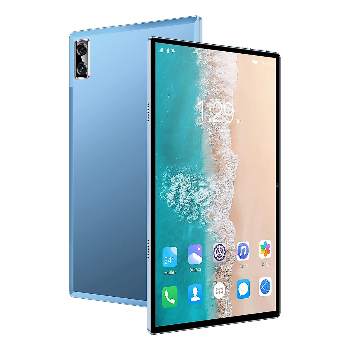 AMONIDA HD Tablet, 6GB RAM 256GB ROM FHD Display 5G WiFi 100‑240V Office Tablet Octa Core CPU for Gaming (Blue)