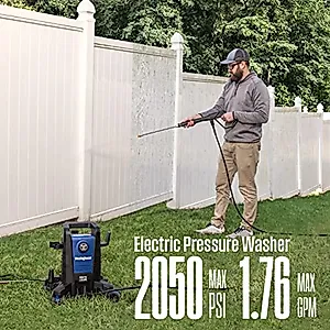 Westinghouse ePX3100 Electric Pressure Washer, 2050 Max PSI 1.76 Max GPM with Anti-Tipping Technology, Onboard Soap Tank, Pro-Style Steel Wand, 5-Nozzle Set, for Cars/Fences/Driveways/Home/Patios