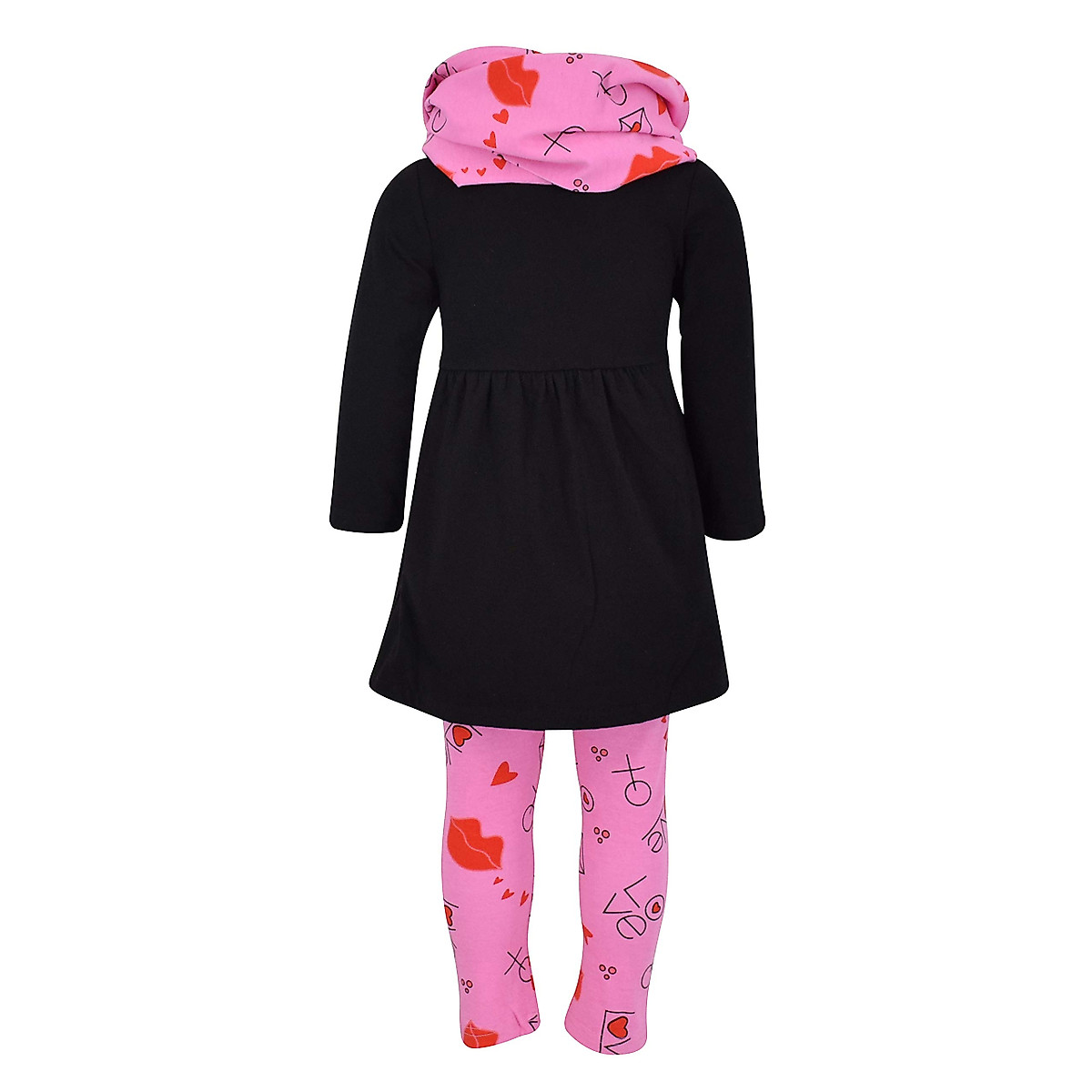 Unique Baby Girls Valentines Day Love Letters Toddler Outfit Legging Set (5 Years, Black)