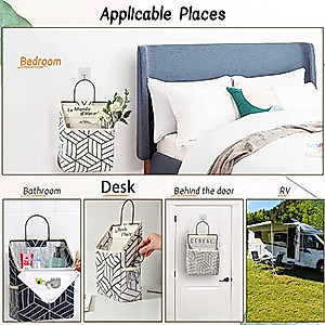 3Pack Wall Hanging Storage Bag Waterproof Over The Door Closet Organizer Hanging Pocket Linen Cotton Organizer Box Containers for Home,Dormitory，Bedroom, Bathroom (3 Pack)