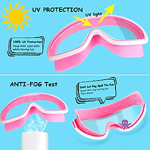 COOLOO Kids Swim Goggles for Age 3-15, 2 Pack Kids Goggles for Swimming with Nose Cover, No Leaking, Anti-Fog, Waterproof