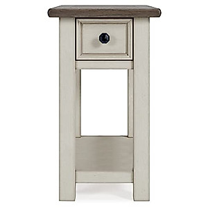 Signature Design by Ashley Bolanburg Chair Side End Table, 14"W x 24"D x 24"H, Whitewash