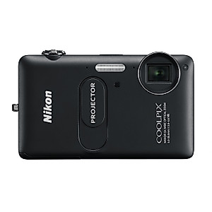 NIKON - Coolpix S1200pj Black 14.1-Megapixel Zoom Digital Camera with Built-In Projector