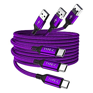 Elebase USB Type C Charger Cable 3Pack 1.5/3.3/6.6FT,Charging Cord for Kindle Fire HD 10 9th 2019,8 10th 2020,Paperwhite 2021 11th Generation,iPad Air 4 4th 5 5th Mini 6 6th,Samsung Galaxy Z Flip Fold