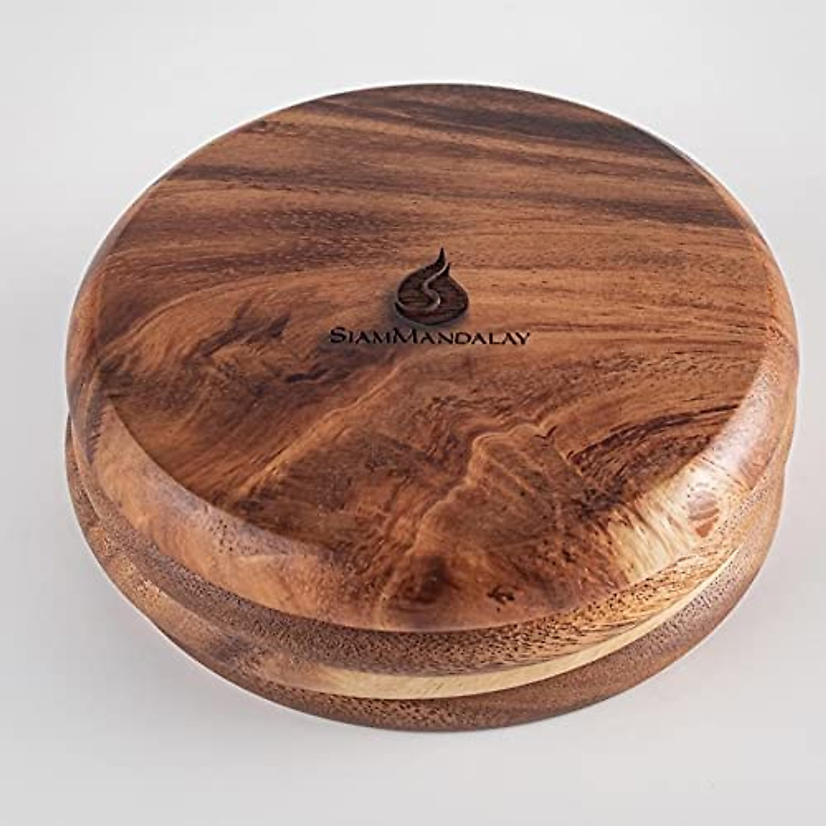 Gourmet Acacia Wood Charger Plates: Decorative Appetizer Serving Trays Set of 4 for Dinner | Hand-crafted Solid Piece of Acacia Wood Plates | Perfect for Summer Outdoor Table Setting (10" x 10")