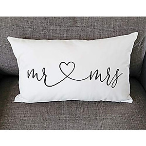 Mr Mrs Gift Pillow Gift Mr and Mrs Pillow Cover Bedroom Decor Master Bedroom Throw Pillow with Words Quotes