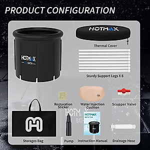 Ice Bath Tub for Athletes, 99 Gal 8-Leg Cold Plunge Tub for Recovery, Portable Ice Plunge Bathtub for Adult, Ice Tub Outdoor for Cold Water Therapy