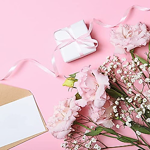 LIUYAXI Pink Double Faced Satin Ribbon, 1/8" X50 Yards, Thin Ribbons Perfect for Gift Wrapping DIY Craft Hair Bows Tag Floral Arrangement