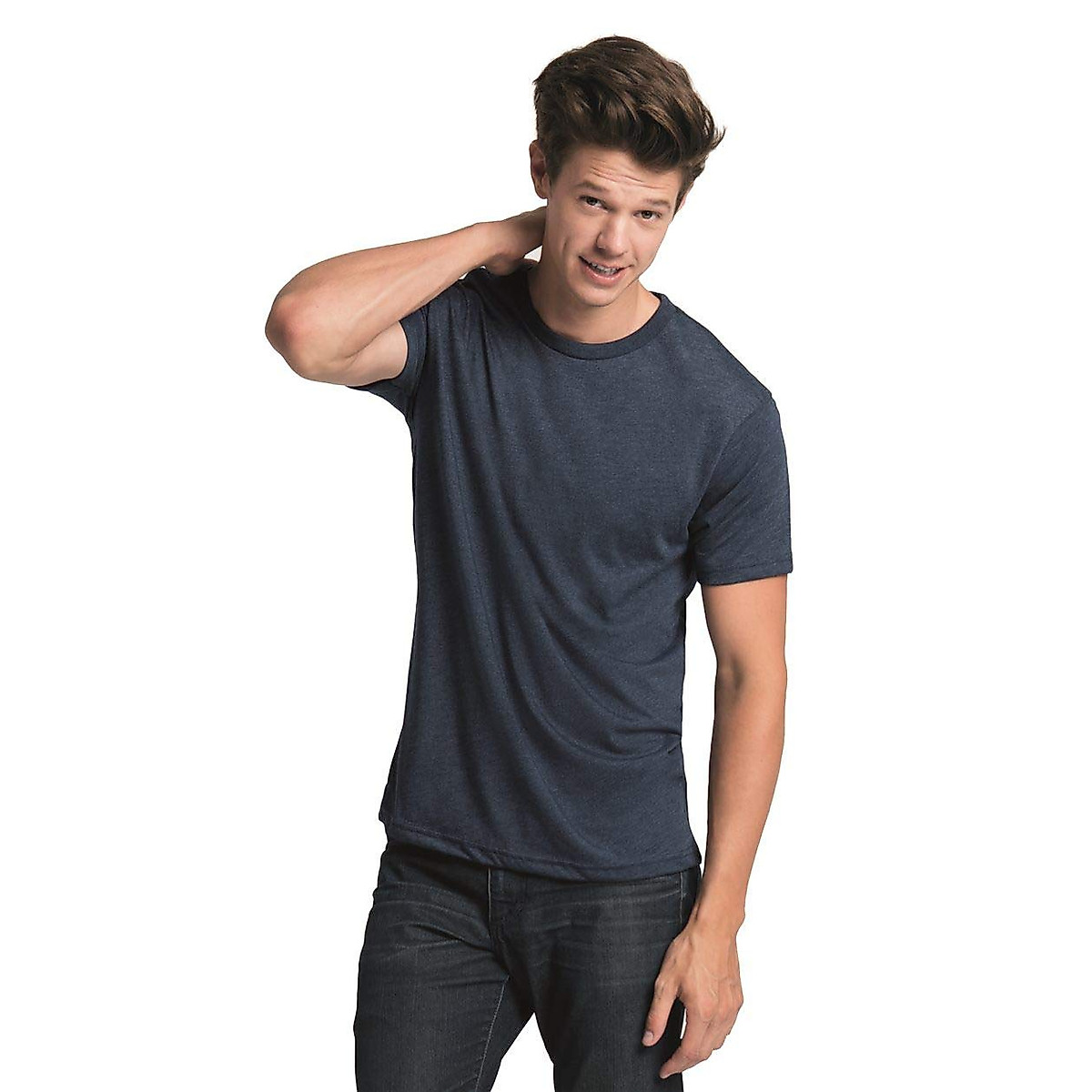 Ford Mustang Shirt USA Flag Mustang Emblem Cars and Trucks Mens Premium Tri Blend T-Shirt, Vintage Black, X-Large