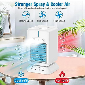 Car Air Conditioner, 3 Wind Speeds,3 Spray Modes Air-Conditioners 2/4 H Timer,120° Oscillating Aircon Cheap for Room Office