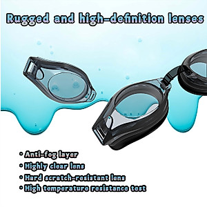 Whale Trainer Swimming Goggles, Adjustable Nose Bridge and Anti-Fog Swim Goggles No Leaking for Men Women, Black