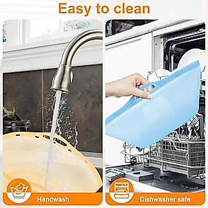 Ghojet Silicone Slow Cooker Liners Fits 6-10 QT Crock Pot Orange and Blue Silicone Crock Pot Liners Reusable Crock Pot Bags Liners for Round or Oval Pots Large Size Dishwasher Safe Leak-Proof Cooking