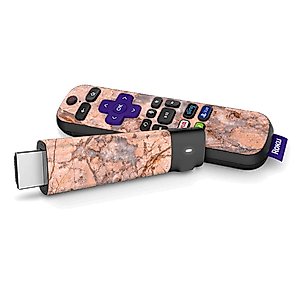 MightySkins Skin Compatible with Roku Streaming Stick + - Blush Marble | Protective, Durable, and Unique Vinyl Decal wrap Cover | Easy to Apply, Remove, and Change Styles | Made in The USA