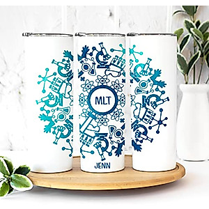 AVITO 20 oz Personalized Lab Tech Personalized Tumbler, Gift, Personalized Lab Tech Tumbler, Laboratory Technician Gift, Microscope, Med Tech, Stainless Steel, Vacuum Insulated