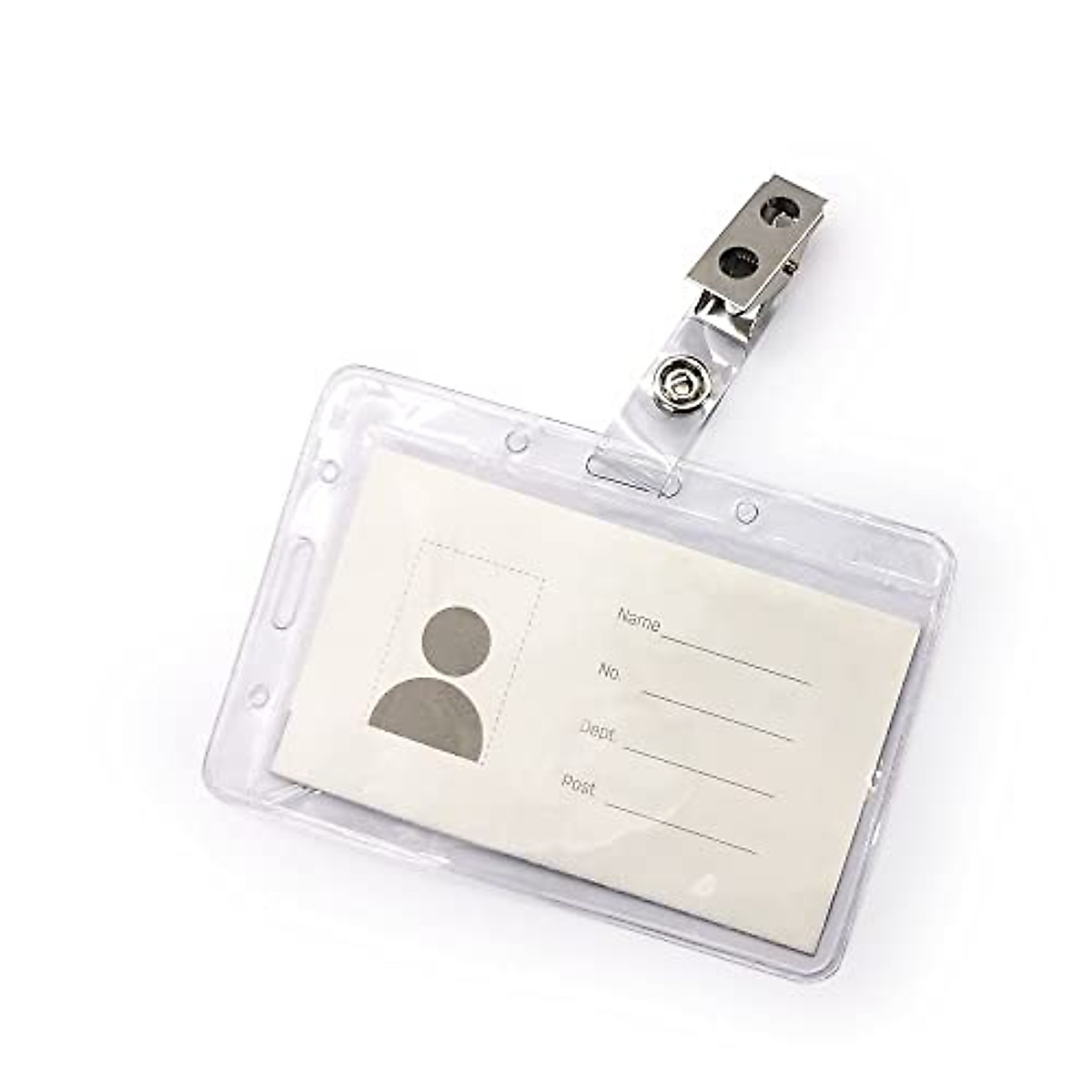 Pen + Gear x12 Badge Holders Vertical / Horizontal | Clear | ID Name Tag Card
