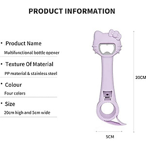 Stainless Steel Corkscrew Wine Opener Waiters Corkscrew New 2022 Multi-Functional 4-in-1 Suitable for Beer Beverage Can Opener Used in Kitchen Restaurant Chateau and Bars（Purple）