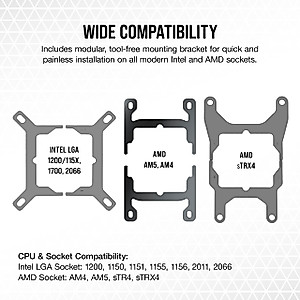 Corsair iCUE H100i Elite CAPELLIX XT Liquid CPU Cooler - Two AF120 RGB Elite Fans - 240mm Radiator - Intel® LGA 1700, 1200, 115X, 2066, AMD® AM5, AM4 - Included iCUE Commander CORE - White