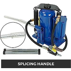 20 Ton Pneumatic Air Hydraulic Bottle Jack with Manual Hand Pump Heavy Duty Auto Truck RV Repair Automotive Lift Tools