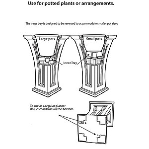 FCMP Outdoor Heritage Planter (2-Pack) Outdoor Planter, Tall, Black