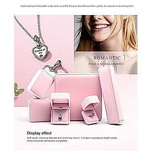 Oirlv Cute Velvet Ring Box Classical Ring Bearer Case Jewelry Gift Box for Engagement,Proposal,Wedding