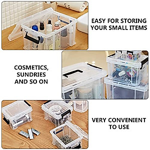 Totority 4Pcs Mini Storage Bins Box with Lid Clear Bead Storage Containers Jewelry Making Organizer for Small Crafts Kit Jewelry Beads Food Storage