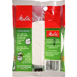 Melitta 3.5 Percolator Disc Coffee Filters, White, 100 Count