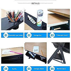 ROLTIN Drafting Tables Height Adjustable Drawing Art Table,Artists Desk Tilting Glass Tabletop Paintings Work Station with Storage Drawer,Writing Art Craft Work Station (Color :