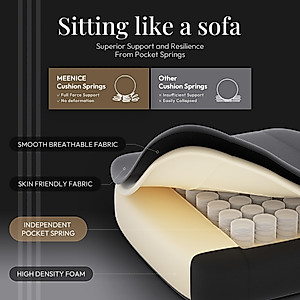 Gaming Chair with Footrest and Pocket Spring Cushion,Big and Tall Game Chair with Cooling Gel and Massage Lumbar,Adjustable High Back Ergonomic Computer Chair for Adults-Supports up to 300LBS Black ﻿