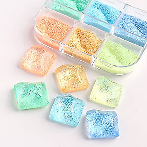 Dip Nail Remover 6 Grid/Set Nail Glitter Powder Glitter Nail Glitter Sugar Powder Irregular Particle Nail Styling Powder Set Nail Decoration Nail Glitter（B-A)