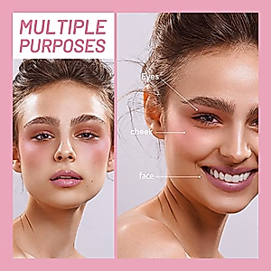 Erinde Clear Color Changing Blush Oil, Moisturizing Blusher for Cheeks and Lips Balm, Multi-Use Cream Liquid Blush Lip Gloss, Blendable Formula, Vegan & Cruelty-Free