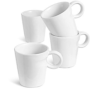 LE TAUCI 5 Ounce Espresso Mugs, Designed for Nespresso Lungo, Cappuccino, Tea, Ceramic Stackable Coffee Cup Perfect for Espresso Machine and Coffee Maker, Set of 4, White