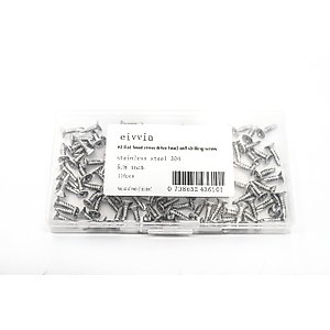 eivvia100pcs #8 * 5/8" Flat Head Cross Drive Head, 304 Stainless Steel, Flat Head Sheet Metal Screw self Tapping Screw Swallowtail Screw.…