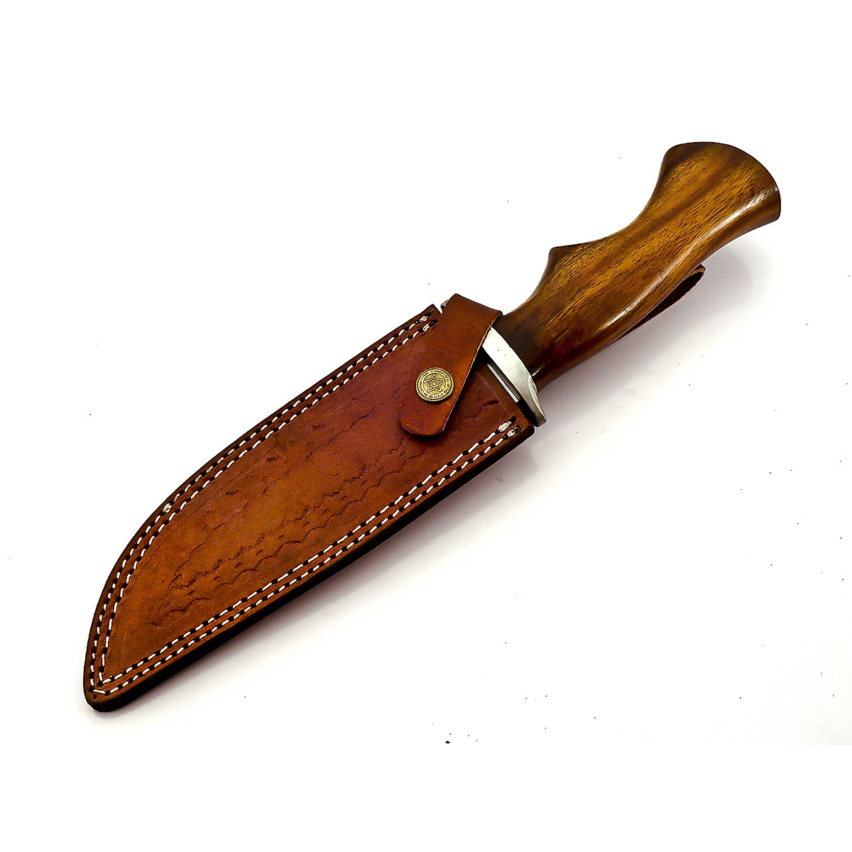 Nooraki - 12" Premium Handmade 440c Stainless Steel Bowie knife with leather sheath Razor Sharp, Multipurpose Knife with Rose Wood Handle for Everyday Carry, Camping, Hunting