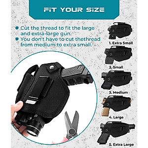 LandFoxtac Gun Holster with Laser/Light, IWB/OWB Concealed Carry Pistols Holster with Mag Pouch Fits Most 9mm 380 45ACP, Gun Holsters for Men and Women Left/Right Hand, for Glock, S&W, Sig, and More