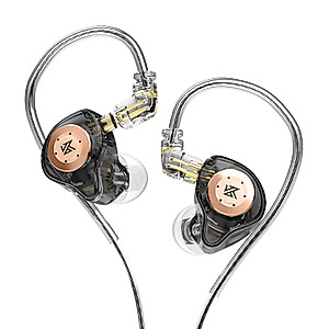 KZ EDX PRO IEM Headphones 10mm Dual Magnetic Circuit Dynamic Driver Hearphones, KZ Earphones 1DD Deep Bass Earbuds with Removable C Pin Cables for Running (Dark, No Mic)…