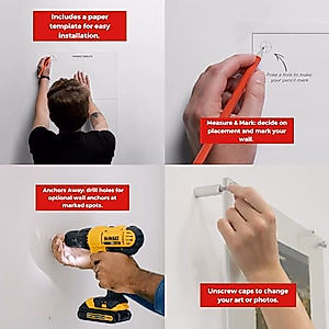 COOL MODERN FRAMES 16x20" Clear Double Panel Floating Acrylic Picture Frame Display with Gold Hardware for Displaying Art and Photos on Wall