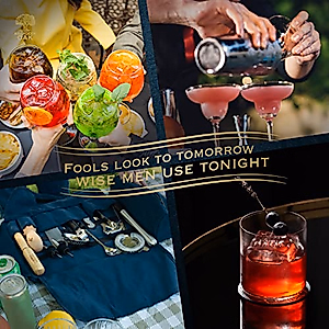 Travel Bartender Kit - Portable Bar Set, Bar Tools, Full Cocktail Set with Portable Bag, Mobile Cocktail Shaker Set, Bartending Kit for Home, Travel Mixology Bartender Kit Set, Bartender Accessories